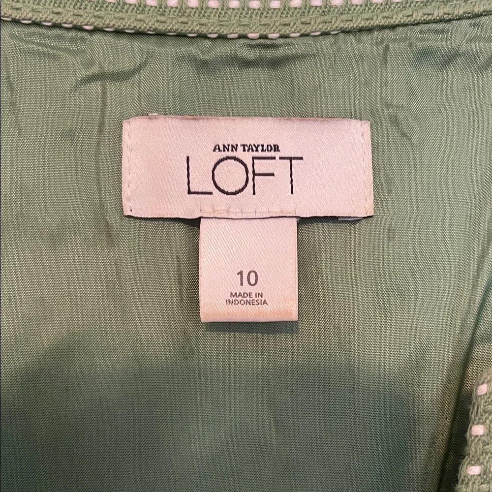 LOFT | Dresses | Loft Textured Lined Midi Dress Green White Size Ptp 19 ...
